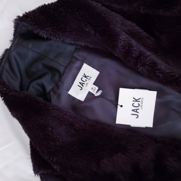 BB Dakota | Jackets & Coats | Nwt Bb Dakota Faux Fur Leather Drape Jacket Blazer | Poshmark